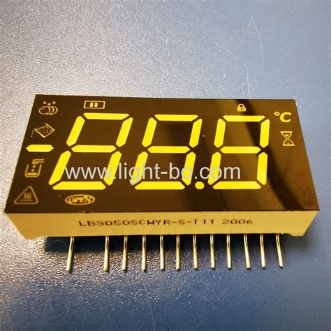 Customized Multicolour 3 Digit 7 Segment Led Display Common Anode For Dishwasher Controller