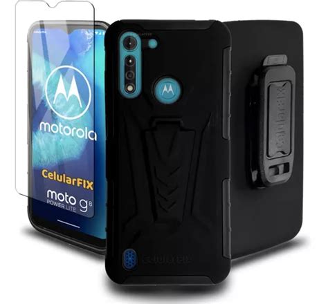 Funda Protector P Moto G8 Power Lite Uso Rudo Clip Mica