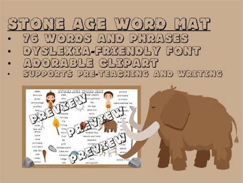Stone Age Word Mat Teaching Resources