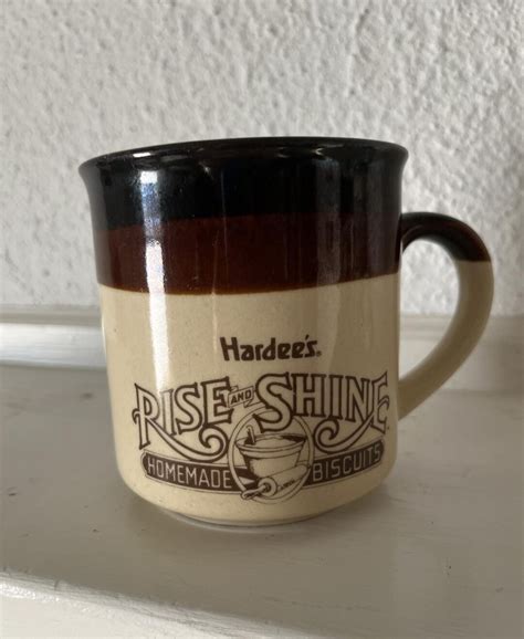 Vintage Rise And Shine Hardees Biscuit Mug Etsy