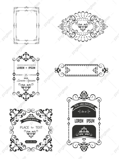 European Border Vector Art Png Retro European Pattern Border Material
