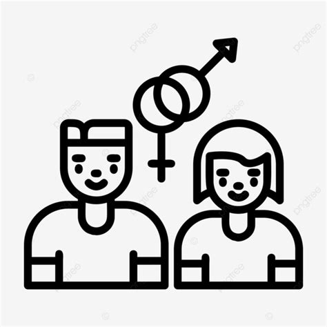 Gender Line Icon Vector Gender Icon Heterosexuality Gender Png And