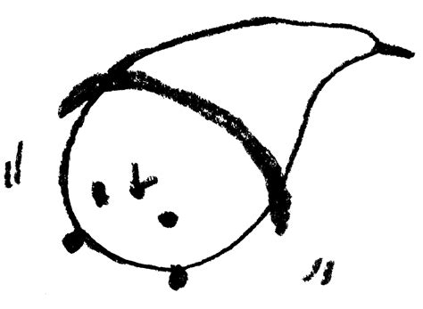 パンダの描きイラスト【ゆるい、かわいい、伸びる】 えんぴつと画用紙