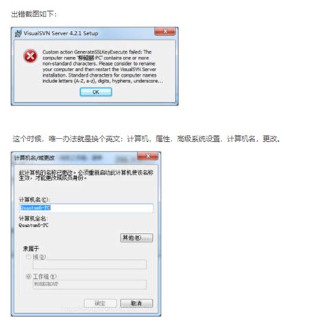 系统计算机名是中文，导致visualsvn安装失败 阿里云开发者社区