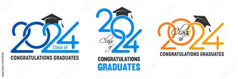 Design Templates Set For Congratulations Graduates Class Of 2024