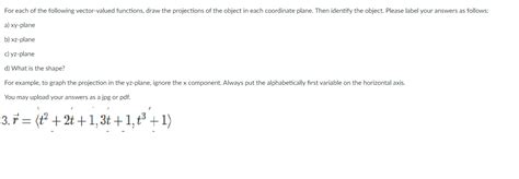 Solved For Each Of The Following Vector Valued Functions Chegg