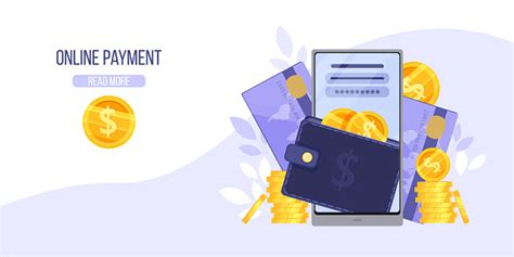 스마트 폰 금융 응용 프로그램 은행 카드 동전 달러와 온라인 지불 또는 인터넷 지갑 벡터 방문 페이지 가상 이벤트에 대한 스톡 벡터 아트 및 기타 이미지 Istock