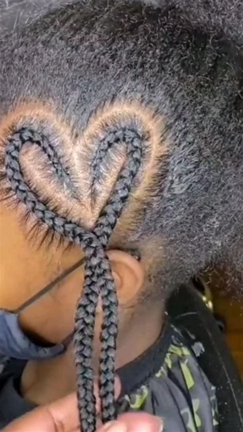 Heart Braid Tutorial Hair Braid Patterns Heart Hair Natural Hair Braids