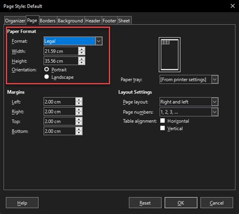 Calc Modify Page Style — Ooo Development Tools 0500 Documentation