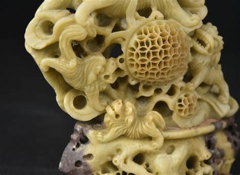 玖隆蕭松和 挖寶網O石製 簍空雕刻 神獸 祥獸 擺飾 擺件 重約 721 6g 04509 Yahoo奇摩拍賣