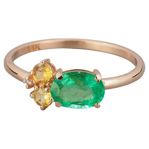 14k 2 Ct Green Sapphire Halo Ring At 1stdibs Green Ring Green