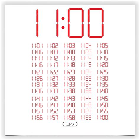 Premium Vector Digital Clock Closeup Displaying 11 O Clock Red