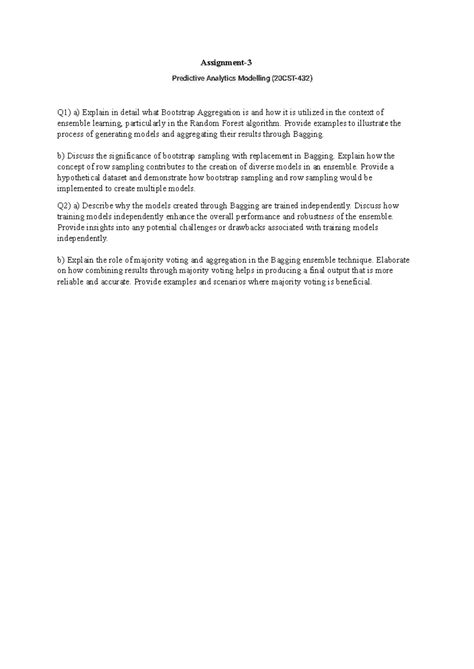 Assignment 3 Pam Assignment Assignment Predictive Analytics Modelling 20cst 432 Q1 A