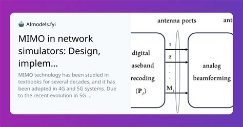 Mimo In Network Simulators Design Implementation And Evaluation Of