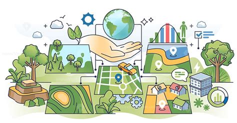 Geo Data Mapping For Area Navigation And Location Outline Hands Concept