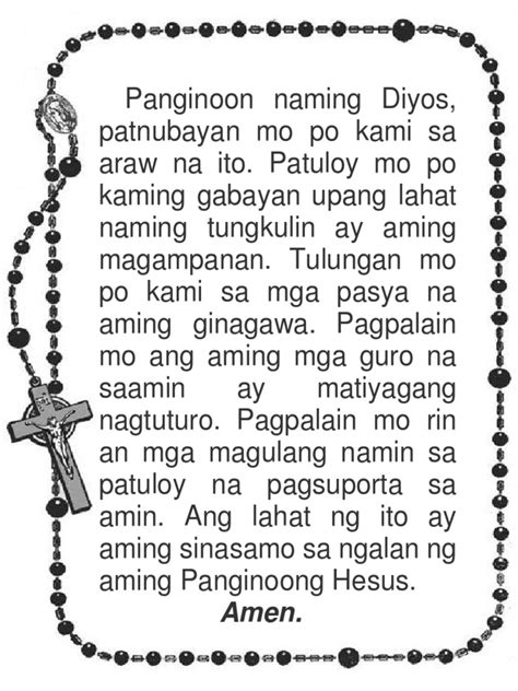 Tagalog Classroom Prayer Pdf