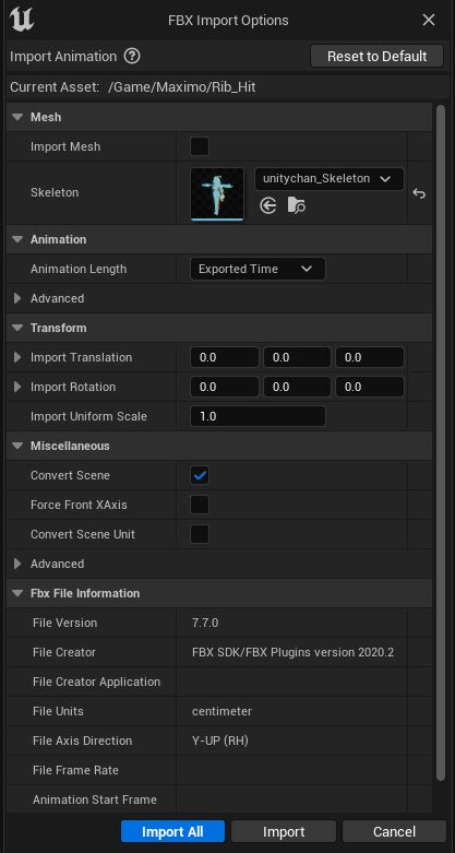 Unreal Maximo Fbx 애니메이팅과 무기 Socket 적용을 위한 Animnotifystate