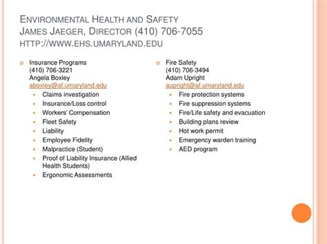 Ppt Environmental Health And Safety Ehs Overview For The Rac