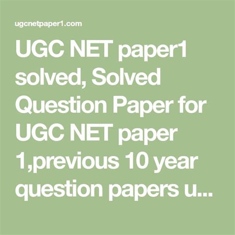 Ugc Net Paper1 Solved Solved Question Paper For Ugc Net Paper 1