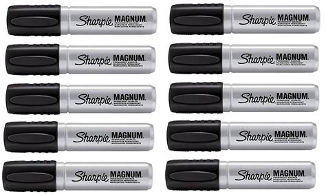Sharpie Magnum Chisel Tip Black Pack Of 10 Office Products