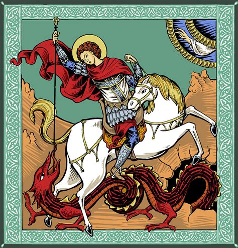 St George Killing The Dragon Drawing By Jonathan Pageau Pixels