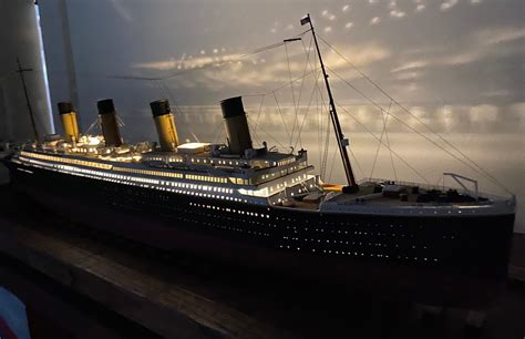 Rms Titanic Model 1 350 Scale With Custom Wood Base And Etsy