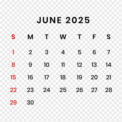 Июнь 2025 Календарь Psd файл прозрачный фон Премиум Psd Файл