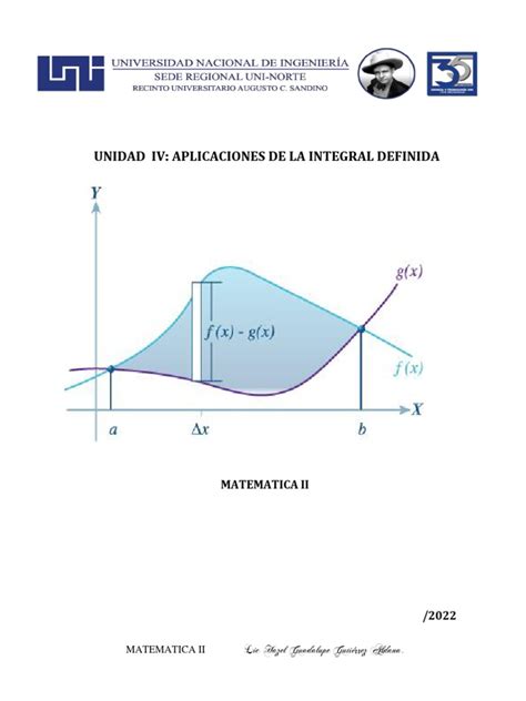 Unidad Iv Aplicaciones De La Integral Definida Area Entre Curvas Pdf