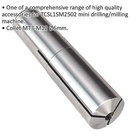6mm Collet Mt3 M12 Suitable For Ys08796 Mini Drilling And Milling Machine