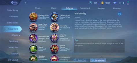 Immortality Ml Stats Combo Dan Counternya