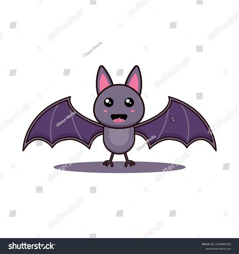 Cute Bat Mascot Cartoon Vector Illustration Stock Vector Royalty Free
