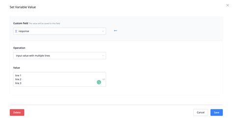 New Operator For Set Custom Field Action Input Value Multiple Lines