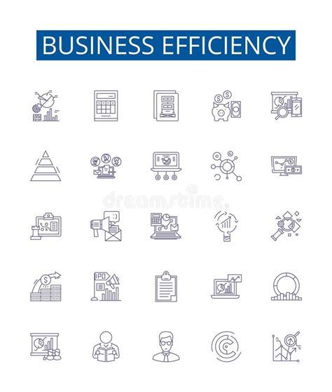 business efficiency line icons signs set design collection of