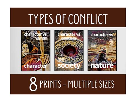 Types Of Conflict Posters English Classroom Decor Story Etsy