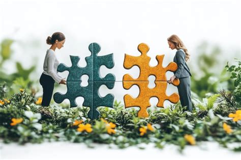 Premium Photo Uniting Puzzle Pieces Collaborative Problemsolving With Business Leaders For