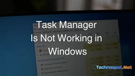 Fix Task Manager Is Not Working In Windows