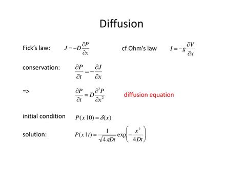Ppt Lecture 4 Diffusion And The Fokker Planck Equation Powerpoint Presentation Id5598486