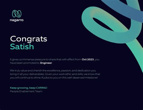 Satish Kumar On Linkedin Promotion Nagarro Celebration Learning