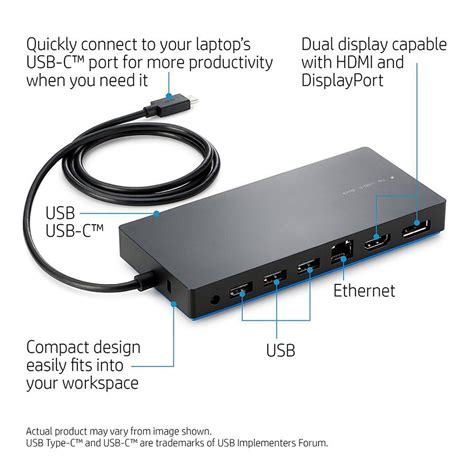 Hp Usb C Dock With Ethernet Hdmi Display Port Y0k80aa Shopping