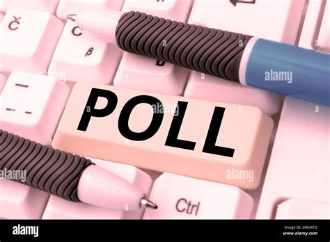 handwriting text poll word written on record of the number of votes