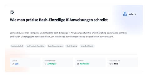 Wie Man Präzise Bash Einzeilige If Anweisungen Schreibt Labex