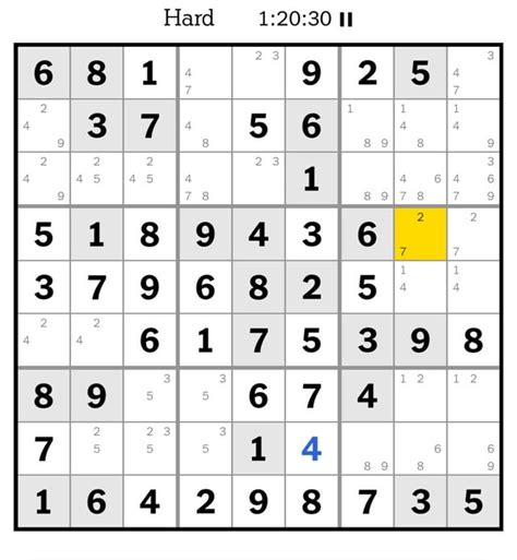Getting Into Soduku Stuck On My First Hard Nyt Puzzle Rsudoku