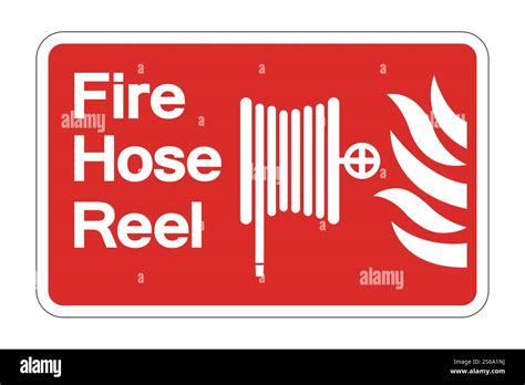 Fire Hose Reel Symbol Sign On White Backgroundvector Illustration