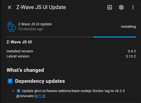 System Freezes When Attempting To Update Z Wave Js Server