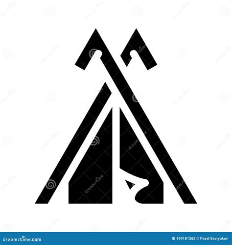 Viking House Glyph Icon Vector Black Illustration Stock Vector
