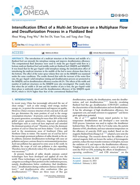Pdf Intensification Effect Of A Multi Jet Structure On A Multiphase Flow And Desulfurization