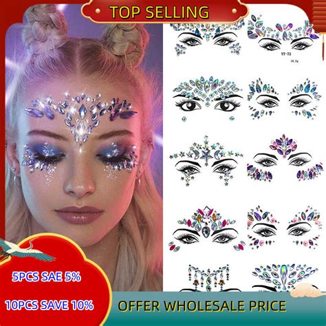 3d Crystal Tattoo Sticker Drill Stickers Eyes Sticker Party Face
