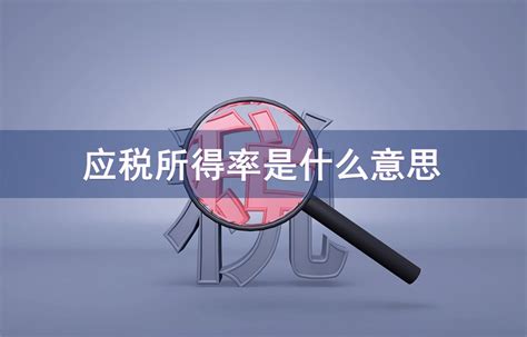 应税所得率是什么意思 会计网
