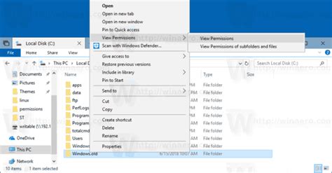 Add View Permissions Context Menu In Windows 10