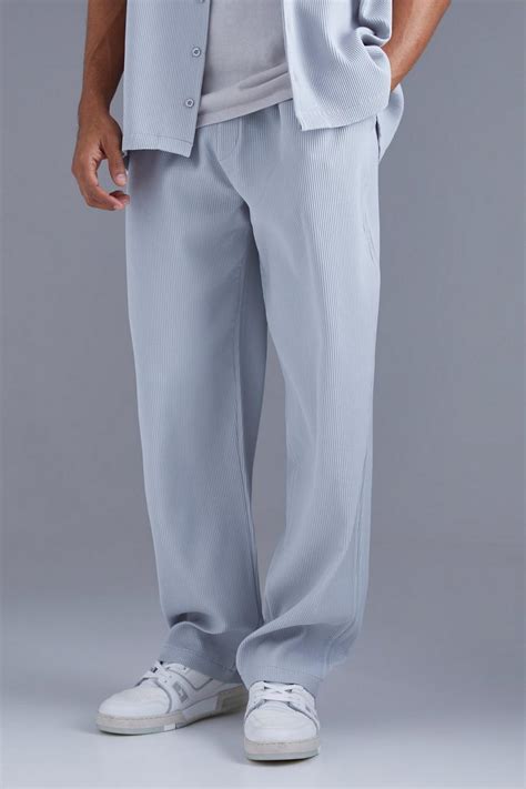 Elastic Waist Relaxed Fit Pleated Trouser Boohoo